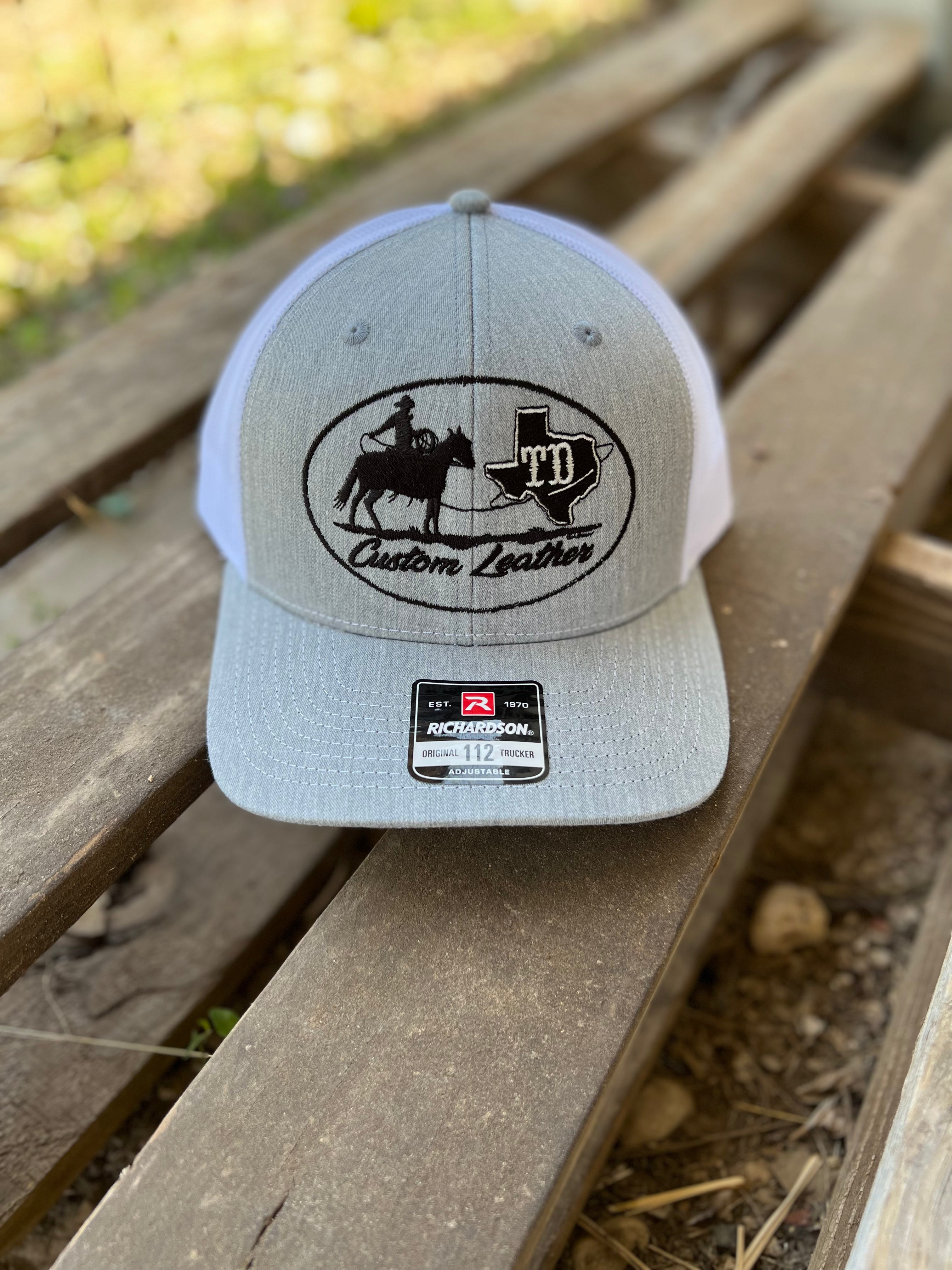 Grey Hat Center Logo – TD Custom Leather